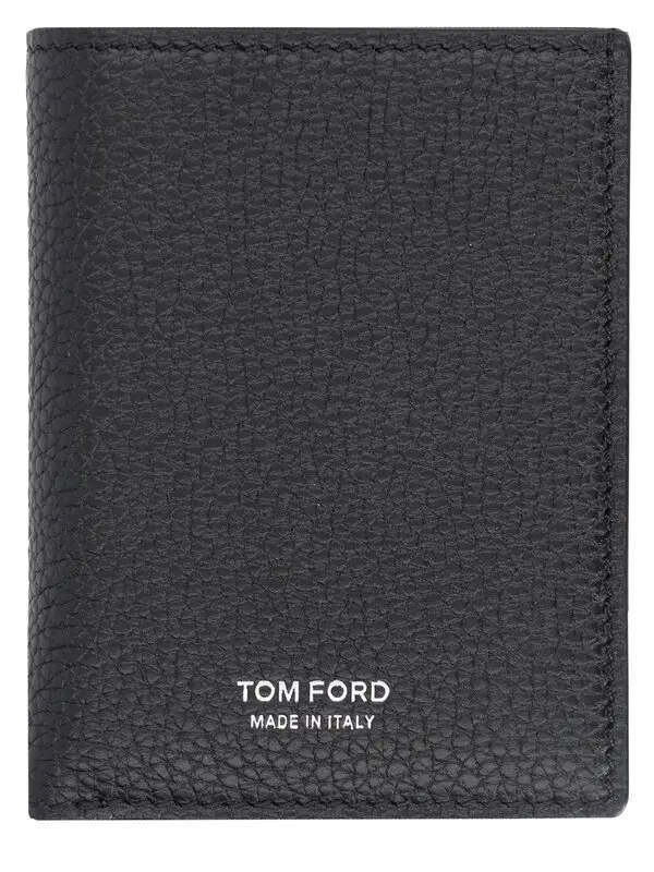 TOM FORD Portacarte Pieghevole In Pelle Fiore - Black