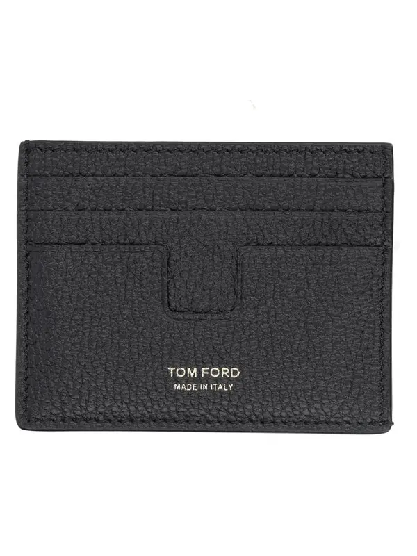 TOM FORD Portacarte "t Line" In Pelle - Black