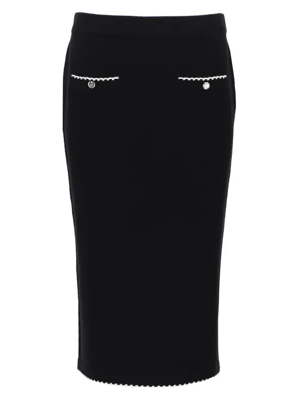 Tory Burch Embroidered Wool Skirt