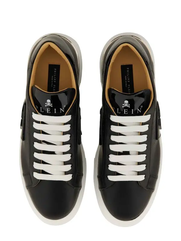 Philipp Plein Logo Leather Sneakers