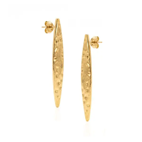 JAREDJAMIN Soren Hammered Marquise Post Earrings - Gold