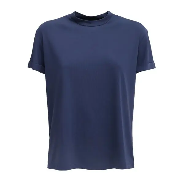 JULIA ALLERT Mock Neck Rolled Sleeve T-shirt