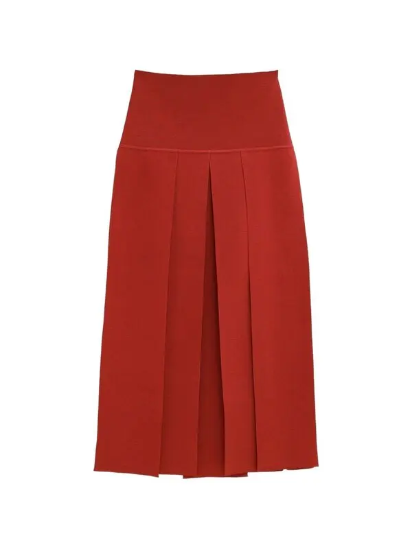 Alaïa Silk Blend Midi Skirt