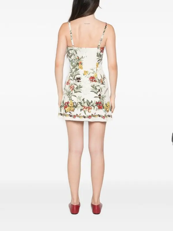 Alice + Olivia Printed Square Neck Mini Dress