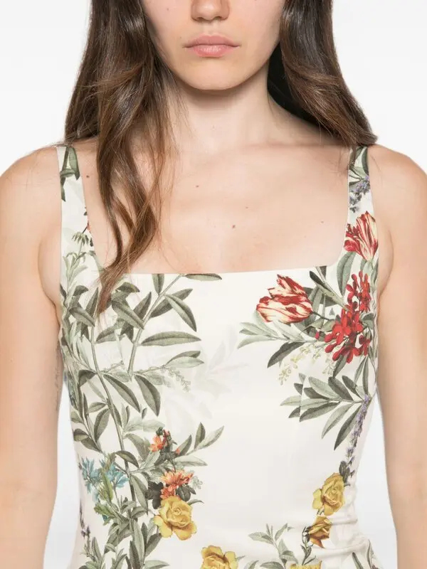 Alice + Olivia Printed Square Neck Mini Dress