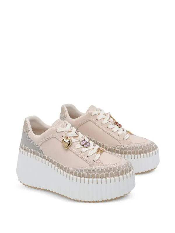 Chloé Nama Platform Sneakers With Heart Charm