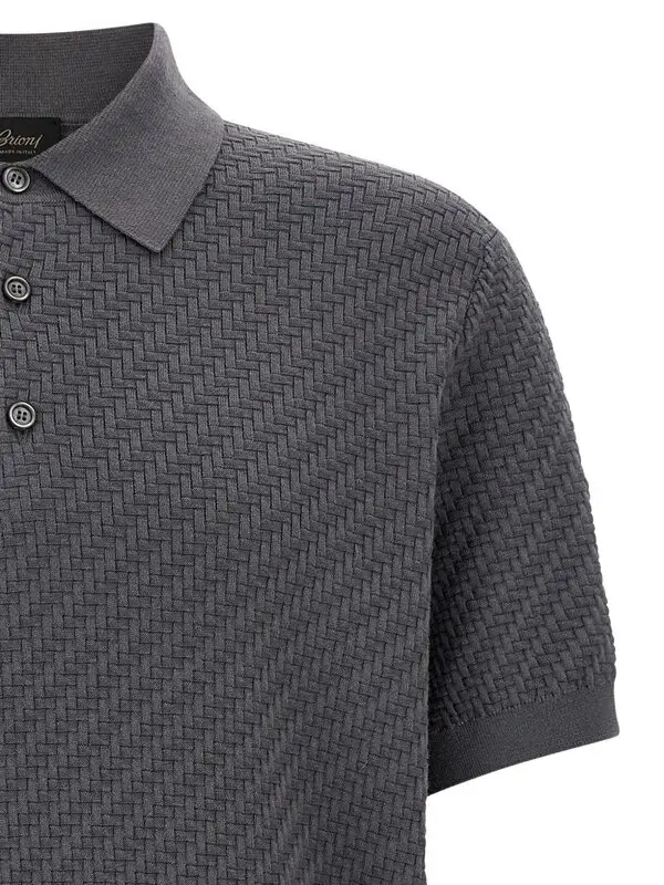 Brioni Cashmere And Cotton Polo Shirt