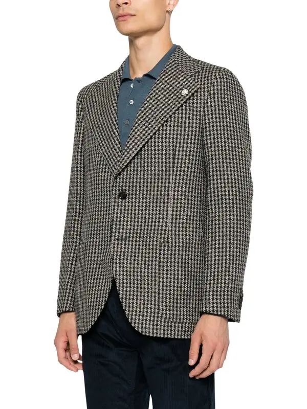 GABRIELE PASINI Houndstooth-pattern Single-breasted Blazer