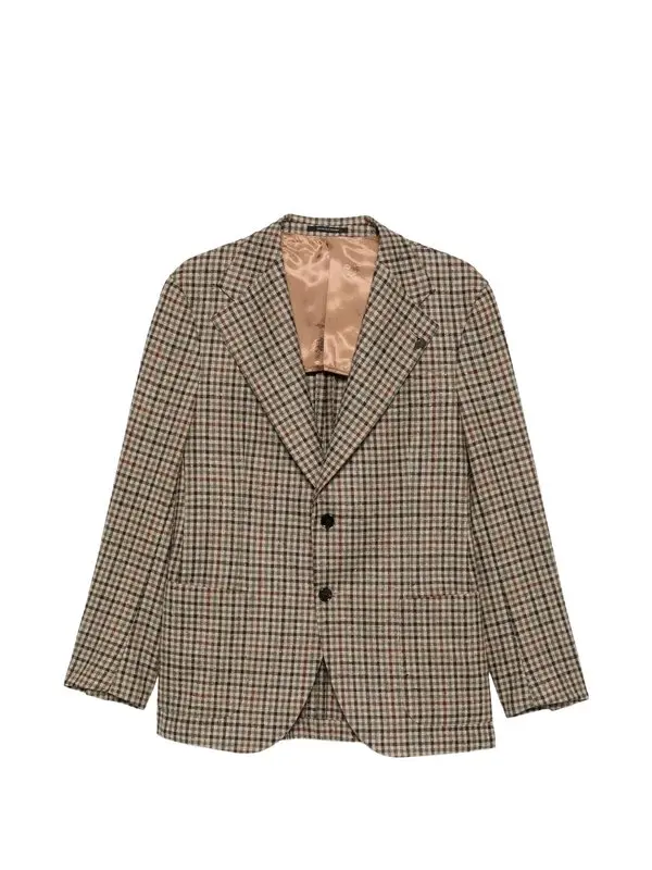 GABRIELE PASINI Check-pattern Peak-lapels Blazer