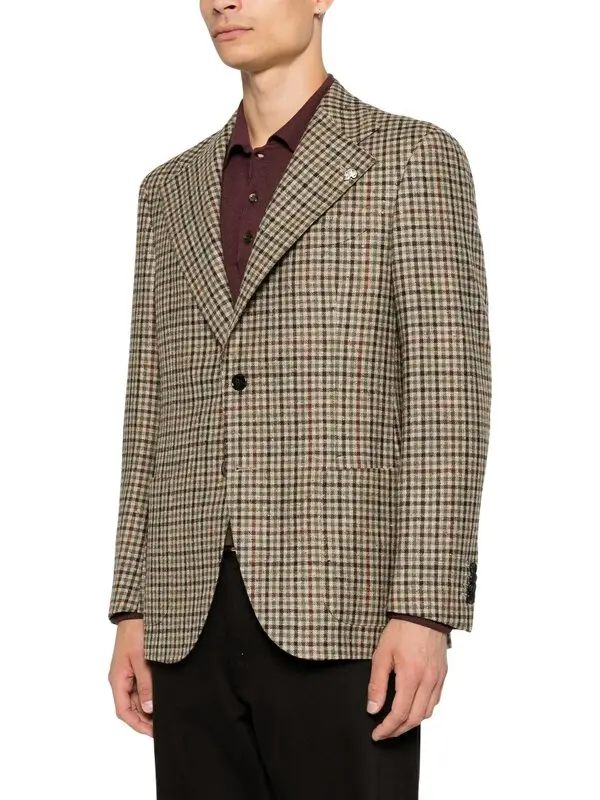 GABRIELE PASINI Check-pattern Peak-lapels Blazer