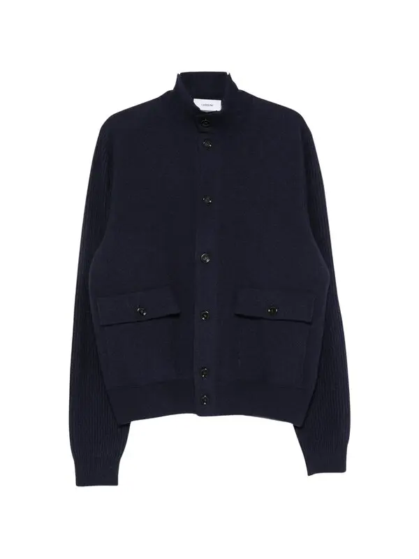 LARDINI Ribbed-knit Panelled Jacket