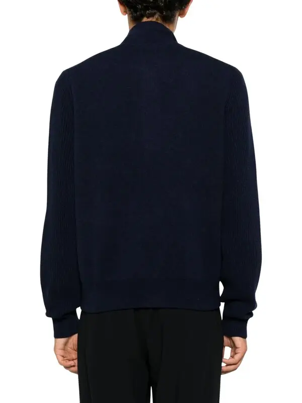 LARDINI Ribbed-knit Panelled Jacket