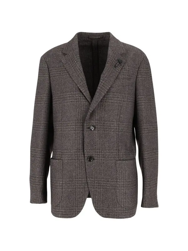 LARDINI Roma Prince Of Wales Check-pattern Blazer