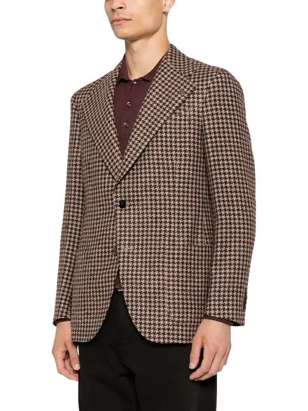 GABRIELE PASINI Houndstooth Notched Lapel Blazer