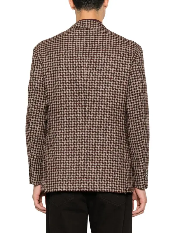 GABRIELE PASINI Houndstooth Notched Lapel Blazer