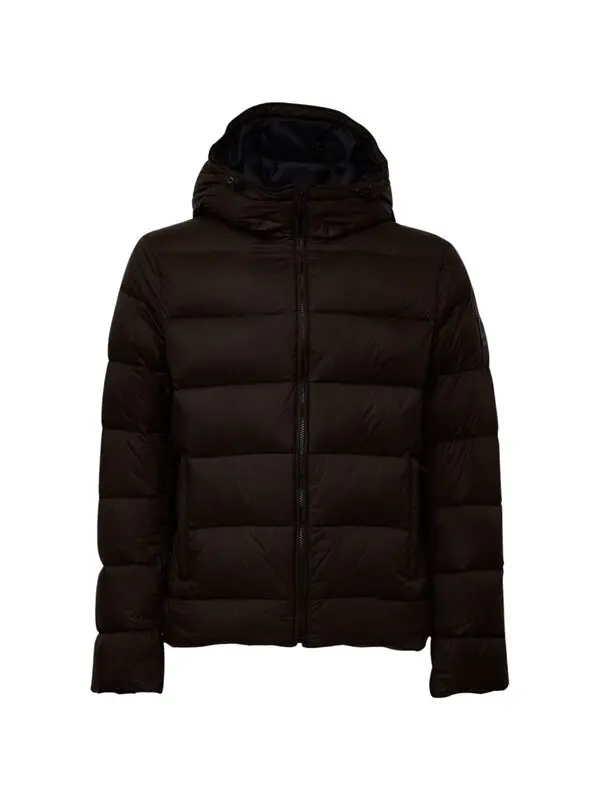 FAY Double-zip Hooded Down Jacket - Brown