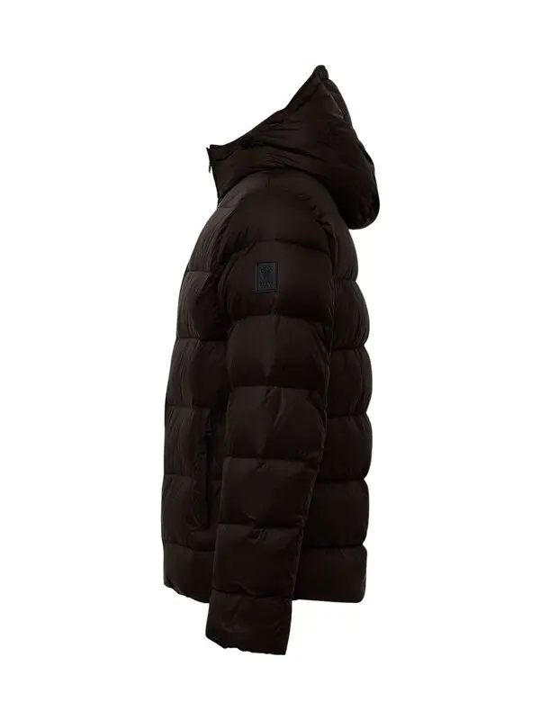 FAY Double-zip Hooded Down Jacket - Brown