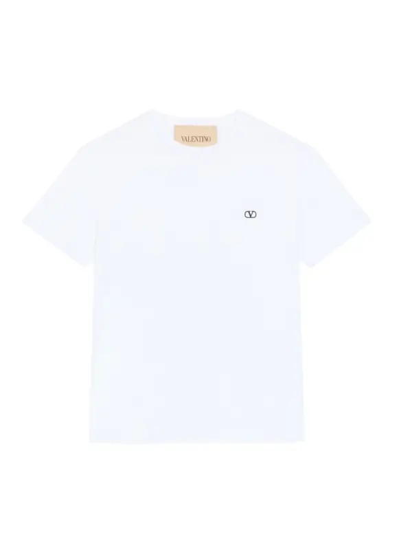 Valentino Garavani Cotton T-shirt With Vlogo Embroidery - White