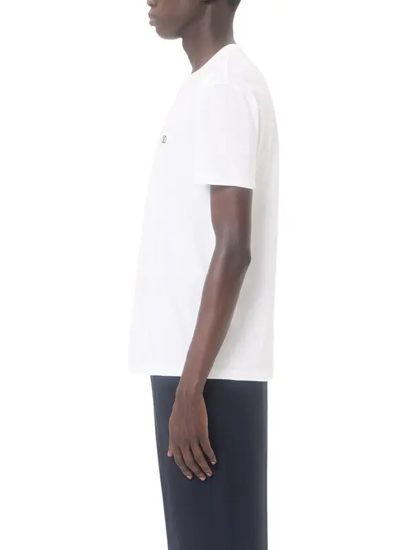 Valentino Garavani Cotton T-shirt With Vlogo Embroidery