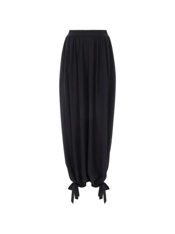 Chloé Silk Trousers With Bow Detail