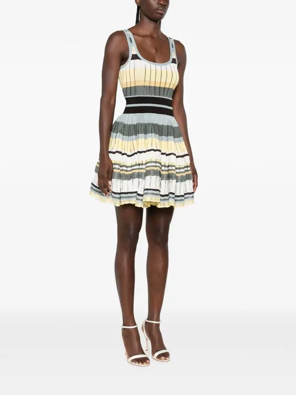 Alaïa Striped Mini Dress