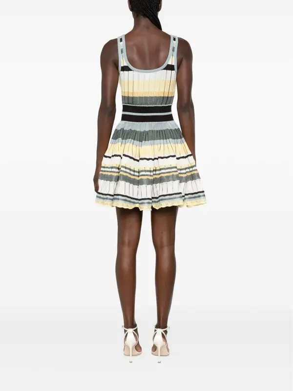 Alaïa Striped Mini Dress