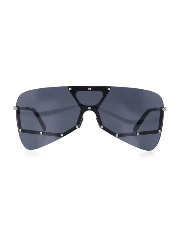 Rick Owens Avant-garde Tower Shield Sunglasses With Oversized Wraparound Silhouette
