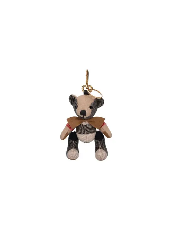 Burberry Teddy Bear Bag Charm Key Ring - Beige