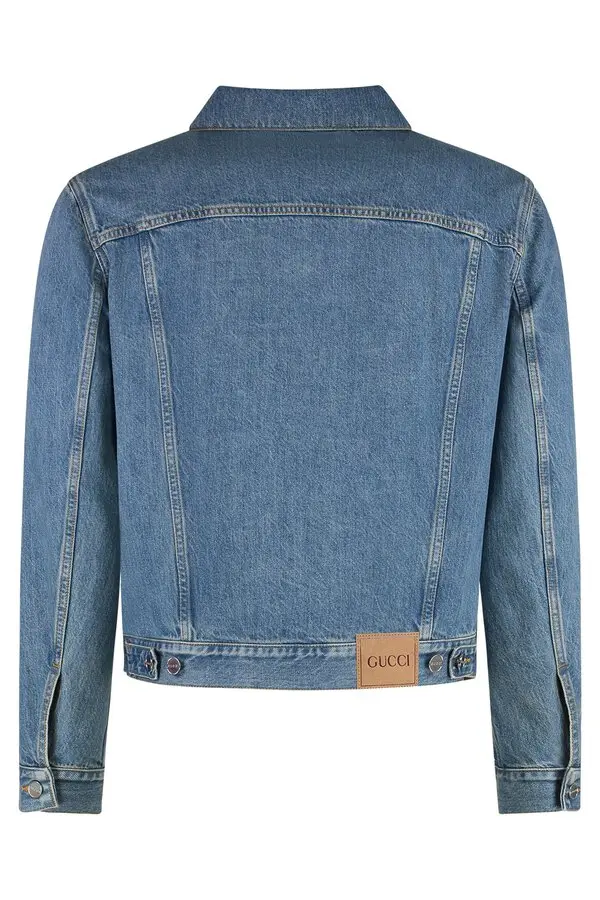Gucci Jacket With Classic Collar And Visible Stitching