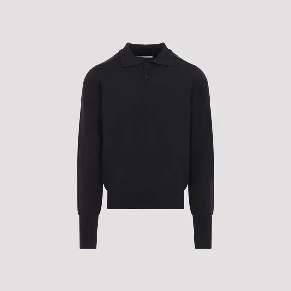 Studio Nicholson Merino Wool Polo Sweater Jumper With Round Neck