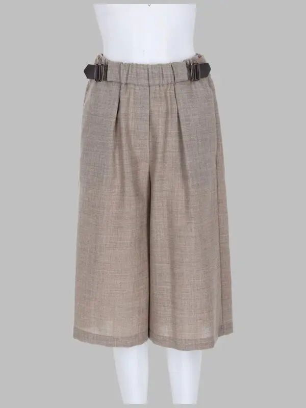 ALYSI Belted Pleated Wide-leg Shorts