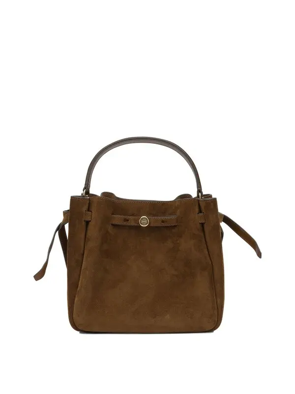 Tory Burch Mini Bucket Handbag With Adjustable Strap Height 21.5 Cm - Brown