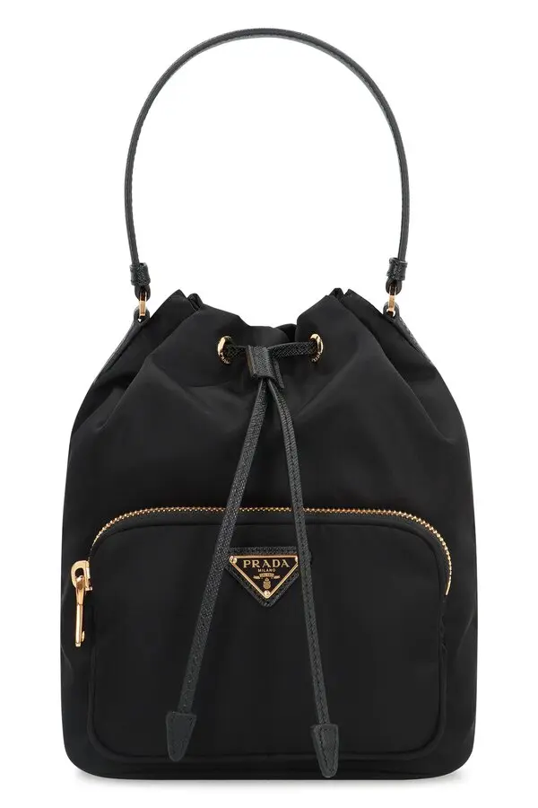 Prada Re-nylon Duet Bucket Handbag - Black
