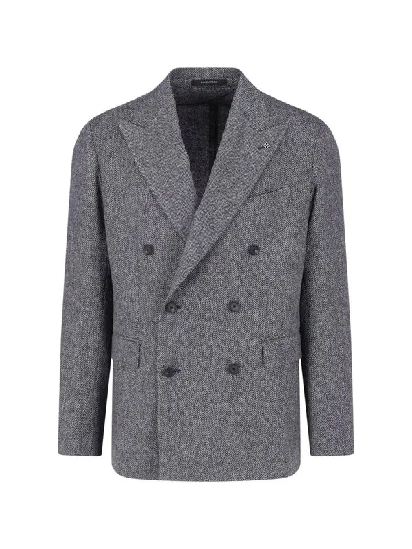 Tagliatore Double-breasted Herringbone Blazer
