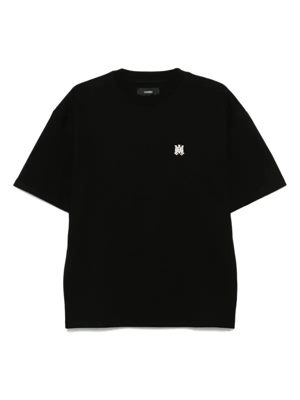 Amiri Crewneck T-shirt With Embroidered Logo - Nero