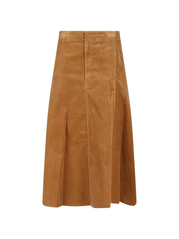 Polo Ralph Lauren Corduroy A-line Midi Skirt - Brown