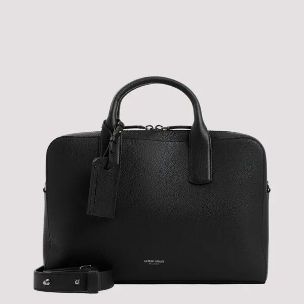 Giorgio Armani S Leather Briefcase Handbag, 39cm X 28cm X 7cm