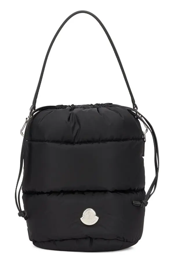 Moncler Caradoc Bucket Handbag In Nylon With Down-feather Padding, 18 Cm X 24.5 Cm X 12 Cm - Black