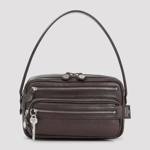 Acne Studios Leather Party Shoulder Handbag With Camero Design, W27cm H17cm D6cm
