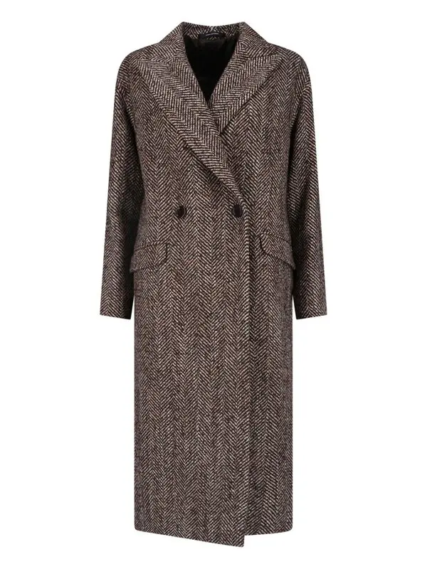 Tagliatore Double-breasted Herringbone Overcoat