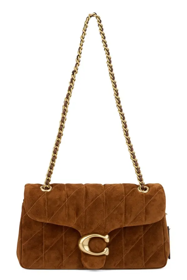 COACH Tabby Mini Suede Shoulder Handbag With Chain Strap