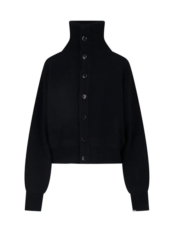Extreme Cashmere High-neck Button-front Cashmere Cardigan
