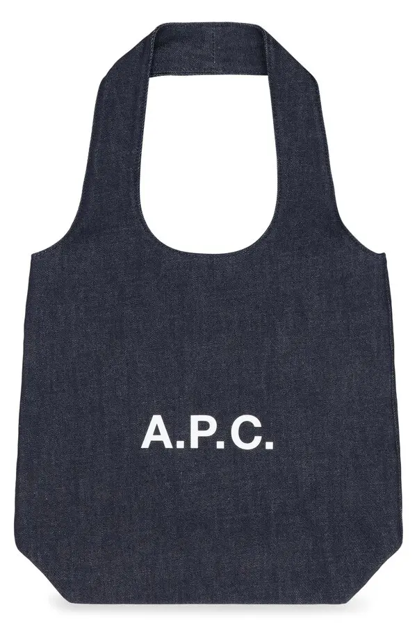 A.p.c. Mini Tote Handbag Ninon With Logo - Denim