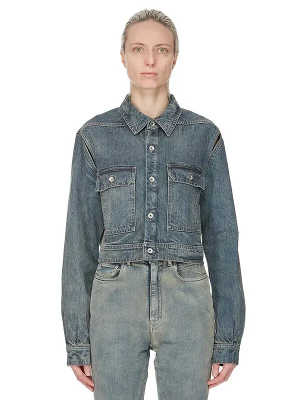 Rick Owens Cotton Denim Cape-style Jacket