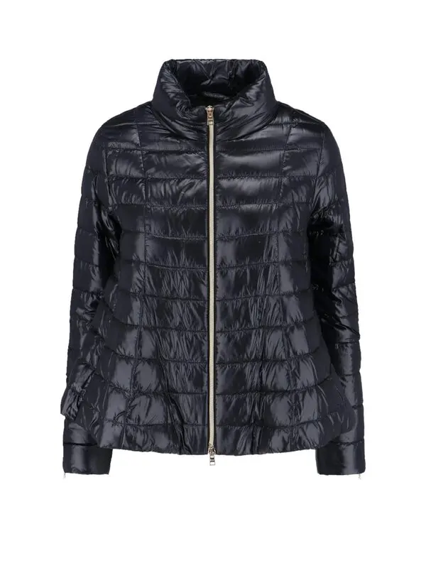 Herno Quilted Stand Collar Zip-up Puffer Jacket - Black