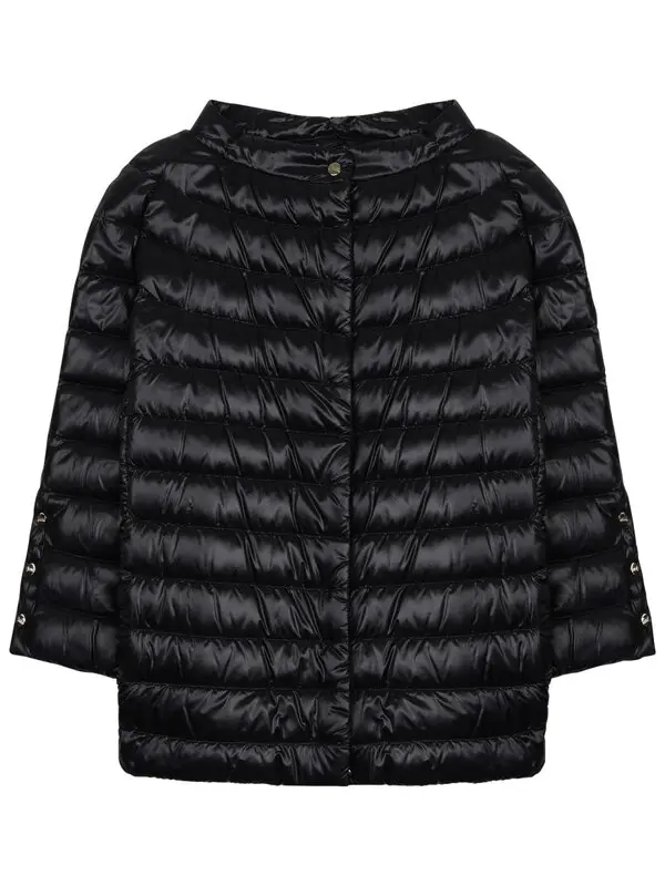 Herno Quilted Stand Collar Zip-up Puffer Jacket - Black