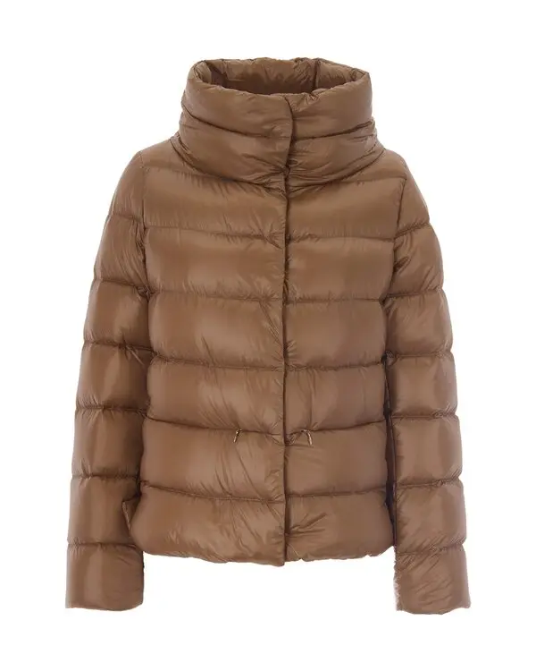 Herno Quilted Puffer Jacket With Glossy Finish - Cammello