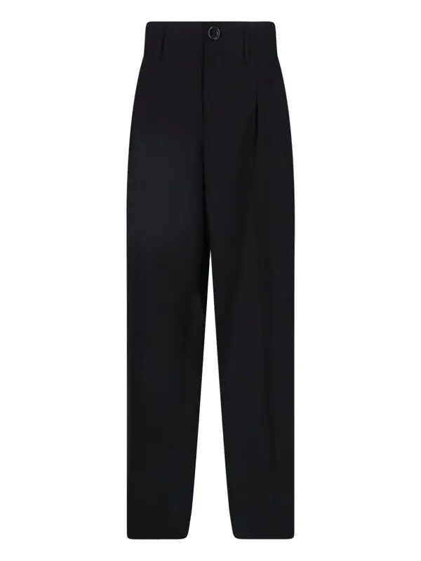 AMI Paris High-waisted Tailored Trousers With Front Pleats - Black