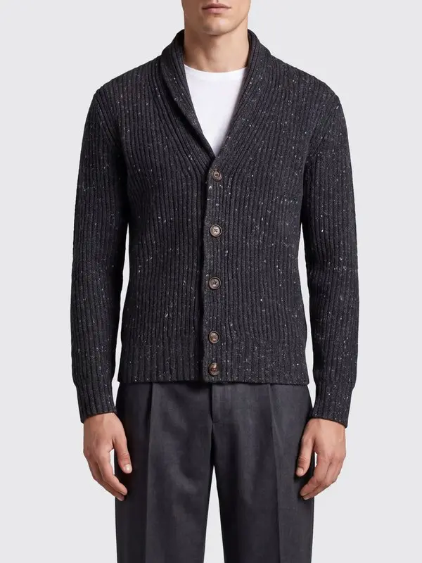 Eleventy Shawl Collar Ribbed Cardigan