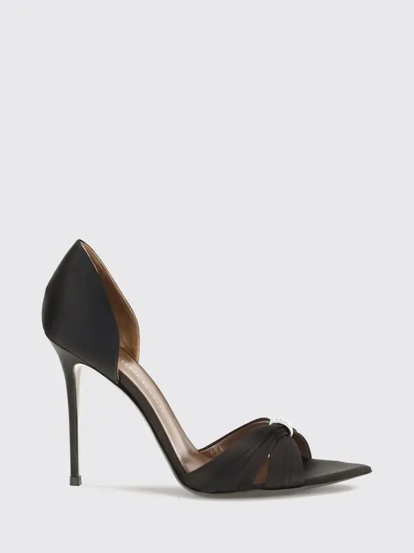 GIUSEPPE ZANOTTI Lumiere Rhinestone Embellished Satin Mule Sandals - Black
